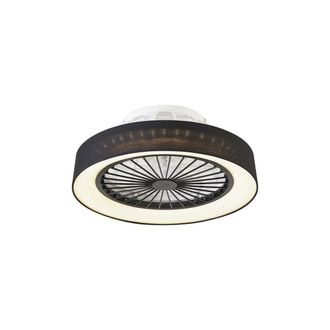 QAZQA Modern Deckenventilator mit beleuchtung schwarz 47cm inkl. LED Dimmbar mit Fernbedienung - Emily I Wohnzimmer I Schlafzimmer - Stahl Rund - I LED