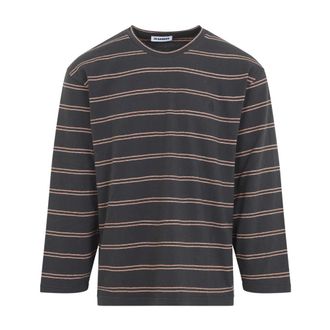 Jil Sander Homme, Tops, Gris, Taille: S T-shirt &agrave; Manches Longues