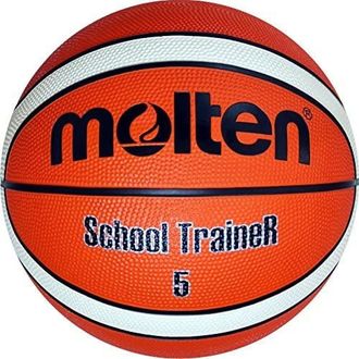 Molten BG5-ST SchoolTraineR Basketball, Gummi, griffig, 12 Felder, Logo Deutsche Schulsportstiftung, orange/Ivory, Gr&ouml;&szlig;e 5, Paketeinheit 36