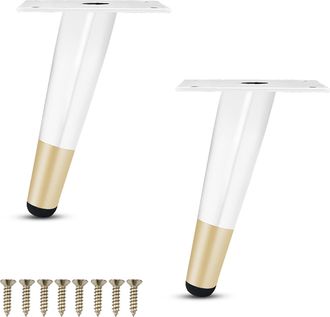 Generic Verstellbare M&ouml;belbeine Aus Metall - 4 St&uuml;ck rutschfeste Sofa Beine, Bett F&uuml;&szlig;e F&uuml;r Tisch, TV-St&auml;nder, Schr&auml;nke, Verdickte St&uuml;tzf&uuml;&szlig;e Mit Gummipads(Gold