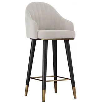 Generic Barhocker in Tresenh&ouml;he, K&uuml;cheninselstuhl, 360&deg; drehbare Fr&uuml;hst&uuml;cksbarst&uuml;hle, Barhocker mit Samtsitz, R&uuml;ckenlehne und Fu&szlig;st&uuml;tze, leicht gepolstert