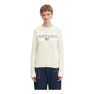 Sporty & Rich Pullover mit Flaggen-Detail - - Knitwear - Damen - Beige - XS