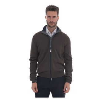 Gran Sasso Full Zip Cardigan - - Knitwear - Herren - Braun - 4XL