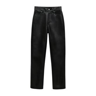 Anine Bing Bruno Pant Lederhose - - Trousers - Damen - Schwarzk - W30