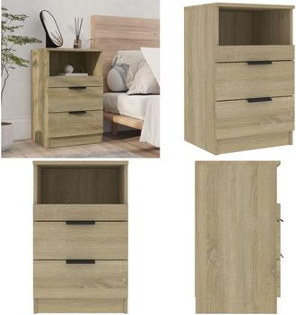 vidaXL Nachttisch Sonoma-Eiche Holzwerkstoff - Nachttisch - Wohnzimmer - Esszimmer - Schlafzimmerschreibtisch - Holzwerkstoff - Home & Living