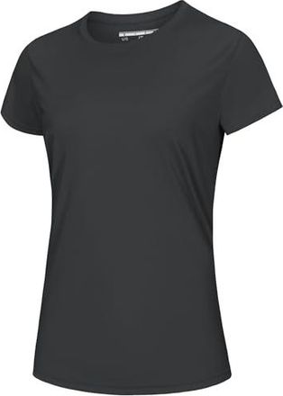 Magcomsen T-shirt d&eacute;t&eacute; l&eacute;ger pour femme - Manches courtes - T-shirt de fitness &agrave; s&eacute;chage rapide - UPF 50+ - Couleur unie - Pour le jogging, la randonn&eacute;e, gris f