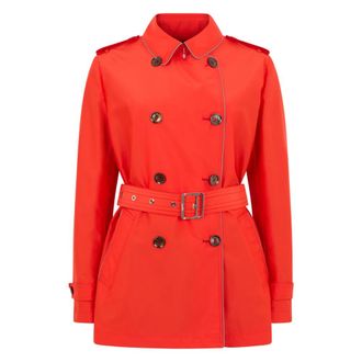 Moorer Klassischer Trenchcoat mit G&uuml;rtel und Kn&ouml;pfen - - Coats - Damen - Rot - 2XL