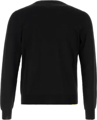 Fendi Mens Black Stretch Wool Sweater Nero Exterior: Elastane Maglieria