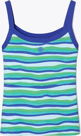 Tory Burch Damen Gestreiftes Tanktop aus Baumwolle