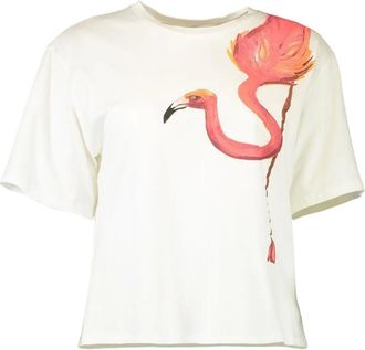 Le Superbe Vacation Ready flamingo-print T-shirt - Blanc