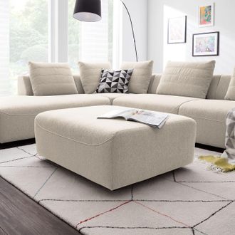 Studio Copenhagen home24 Polsterhocker 100 x 43 x 80cm Beige/Beige Webstoff Saia: Beige