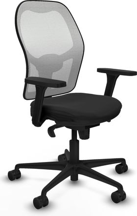 Piqueras y Crespo Schreibtischstuhl mit schwarzen Armlehnen, h&ouml;henverstellbare Lendenwirbelst&uuml;tze, mit 5 Positionen und injiziertem Schaumstoff, Wei&szlig;/Schwarz