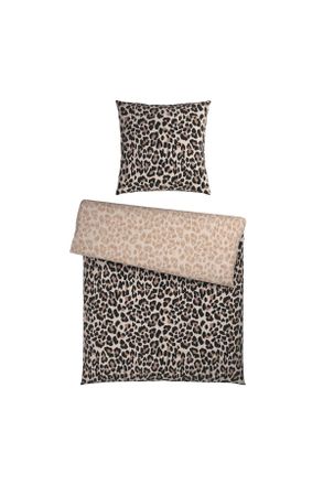 Novel Wendebettw&auml;sche Lion, Braun, Perlmutt, Textil, Animalprint, 135x200 cm, Schlaftextilien, Bettw&auml;sche, Bettw&auml;sche, Jersey-Bettw&auml;sche