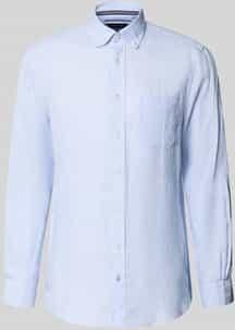 Christian Berg Slim Fit Leinenhemd mit Brusttasche