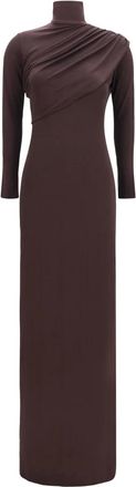 Courr&egrave;ges Robe en jersey &agrave; col haut torsad&eacute; - Femme - Robes - Brun - Taille: 36 FR