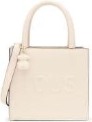 Tous Sac à main, cuir synthétique couleur crème, design minimaliste avec intérieur vert, poignées doubles, style structuré