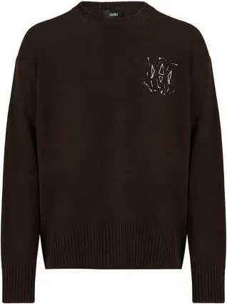 Amiri Pull droit manches longues en laine vierge