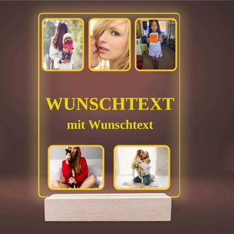 Indigos UG Wunschtext - LED Lampe personalisiert - personalisierte Lampe mit Foto und Widmung - personalisierte Geschenke - Acrylglas 18x14 cm hoch - optionale L