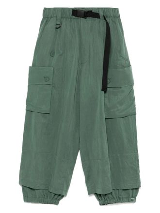Yohji Yamamoto pantalon en sergé à effet délavé - Vert