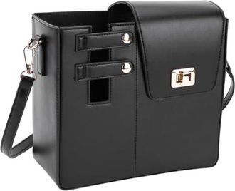 Generic Sac de rangement pour bouteille deau &agrave; bandouli&egrave;re femme, cuir PU, sangle r&eacute;glable, noir