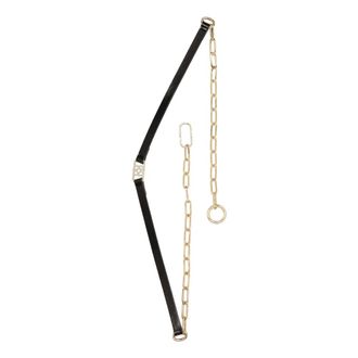 Kazar Schmaler schwarzer G&uuml;rtel mit goldener Kette - - Accessories - Damen - Schwarzk - 80 CM