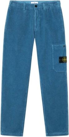 Stone Island Homme, Pantalons, Bleu, Taille: W34 Cotton Corduroy 800 Pantalons