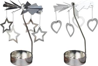 SOLUSTRE Metallkerzenhalter Drehbar Romantischer Kerzenst&auml;nder Mit Teewachs F&uuml;r Tischdekoration Wohnzimmer Und Party Wohnaccessoire