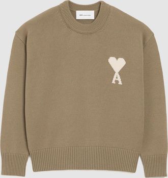 Ami Pull Ami De Coeur Beige Taupe Ecru