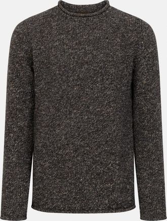 Fisherman out of Ireland Pullover Herren Grau Braun Rollrand
