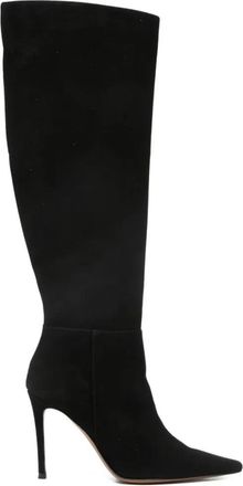 Roberto Festa Milano Stiefel - Pointed Toe Black Boots With Stiletto Heel - Gr. 37,5 (EU) - in Schwarz - f&uuml;r Damen
