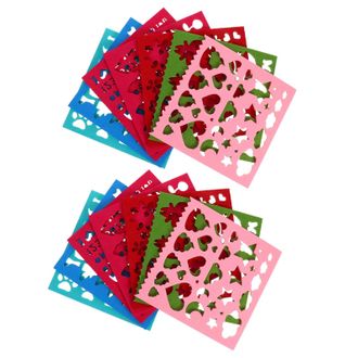 Artibetter 14 St&uuml;ck Nadelfilz Schablonenset aus Weicher Wolle Selbstgemacht Filzformen f&uuml;r Anf&auml;nger Bunte Nadelfilzvorlagen zum Basteln und Dekorieren