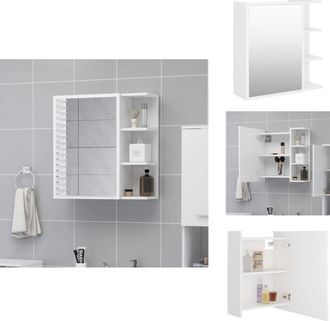 vidaXL Vidaxl - Armoire &agrave; miroir de salle de bain Blanc Bois ding&eacute;nierie - Armoire De Salle De Bain - Meuble Lavabo - Miroir Mural - Rangement Salle De