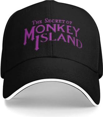Generic Chapeau Homme, Hommes, Femmes Monkey Island : Le Secret de Monkey Island Logo Original Chapeau Cool Casquette de Baseball Snapback Headewear Cadeau Aj