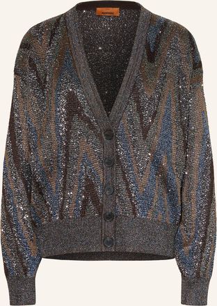 Missoni Strickjacke Mit Pailletten Und Glitzergarn braun