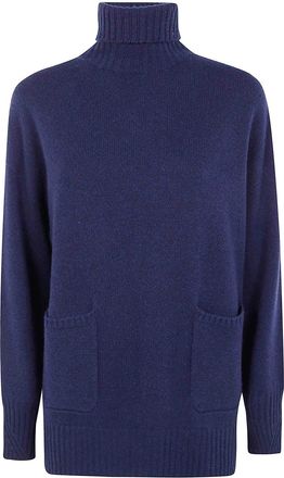Drumohr Pull Col Roul&eacute; - Bleu