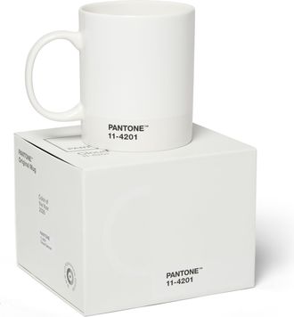 Pantone Porzellan-Becher in Geschenkverpackung, Farbe des Jahres 2026, 11-4201 Cloud Dancer