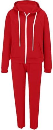 Generic Survêtement pour femme, survêtement à capuche pour femme avec fermeture éclair, tendance, polyvalent, survêtement de course athlétique, confortable, c