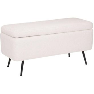 Atmosphera Truhenbank Aurora - Holz und Metall - wei&szlig; - 100x40 cm Atmosphera cr&eacute;ateur dint&eacute;rieur
