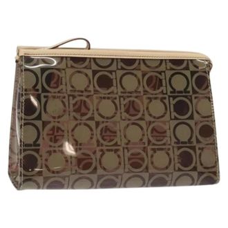 Ferragamo Pochette en toile Pre-owned - Femme - Pre-owned - Brun - Taille: ONE Size