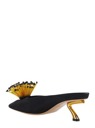 Ferragamo Womens Heeled Sandals Black Fabric
