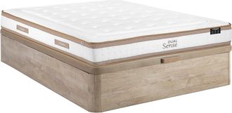 Vente-Unique Set 140 x 190 cm Boxspringbett Natur hell + Hybrid-Taschenfederkernmatratze, 7 Zonen und Memory-Schaum mit 28 cm Dicke &ntilde; Meyani von YSME