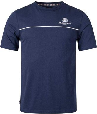 Aquascutum Herren T-Shirt mit Piping-Detail (Navy)