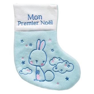 F&eacute;&eacute;ric Lights & Christmas Feeric Lights et Christmas - Botte Feutrine Petit Mod&egrave;le Ourson Surpiqu&eacute; - Bleu