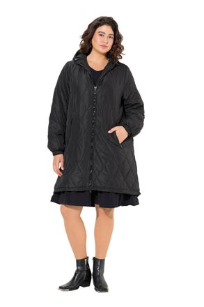 Ulla Popken Damen gro&szlig;e Gr&ouml;&szlig;en &Uuml;bergr&ouml;&szlig;en Plus Size Leichtstepp-Mantel, wasserabweisend, 2-Wege-Zipper