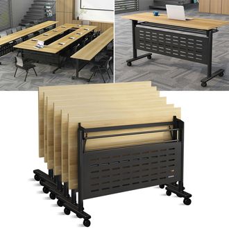 Generic Klapptisch, modernes 63-Klappkonferenztisch-Set, Mobile Klapptische mit Rollen, rollbare Besprechungs- und Seminartische f&uuml;r B&uuml;ro, Klassenzimmer und K