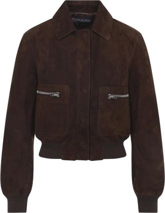 Tom Ford Femme, Vestes, Brun, Taille: 36 FR Bomber Jacket