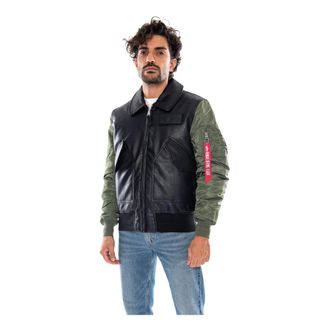 Alpha Industries CWU Kunstleder MOD Winterjacke - - Jackets - Herren - Schwarzk - XL