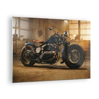 Arttor Bilder auf Glas Harley-Davidson Motorrad Motor Glasbild 70x50cm Wandbilder Dekoration Wohnzimmer Schlafzimmer Küche Deko Klein Wanddeko Bild im Glas W