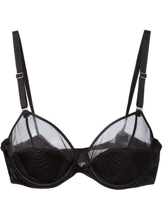 Fleur du Mal soutien-gorge à design nervuré - Noir