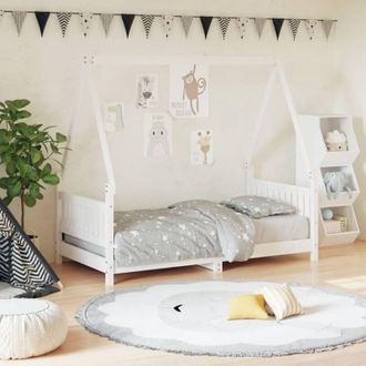 vidaXL Cadre de lit pour enfant blanc 80x160 cm bois de pin massif Vidaxl